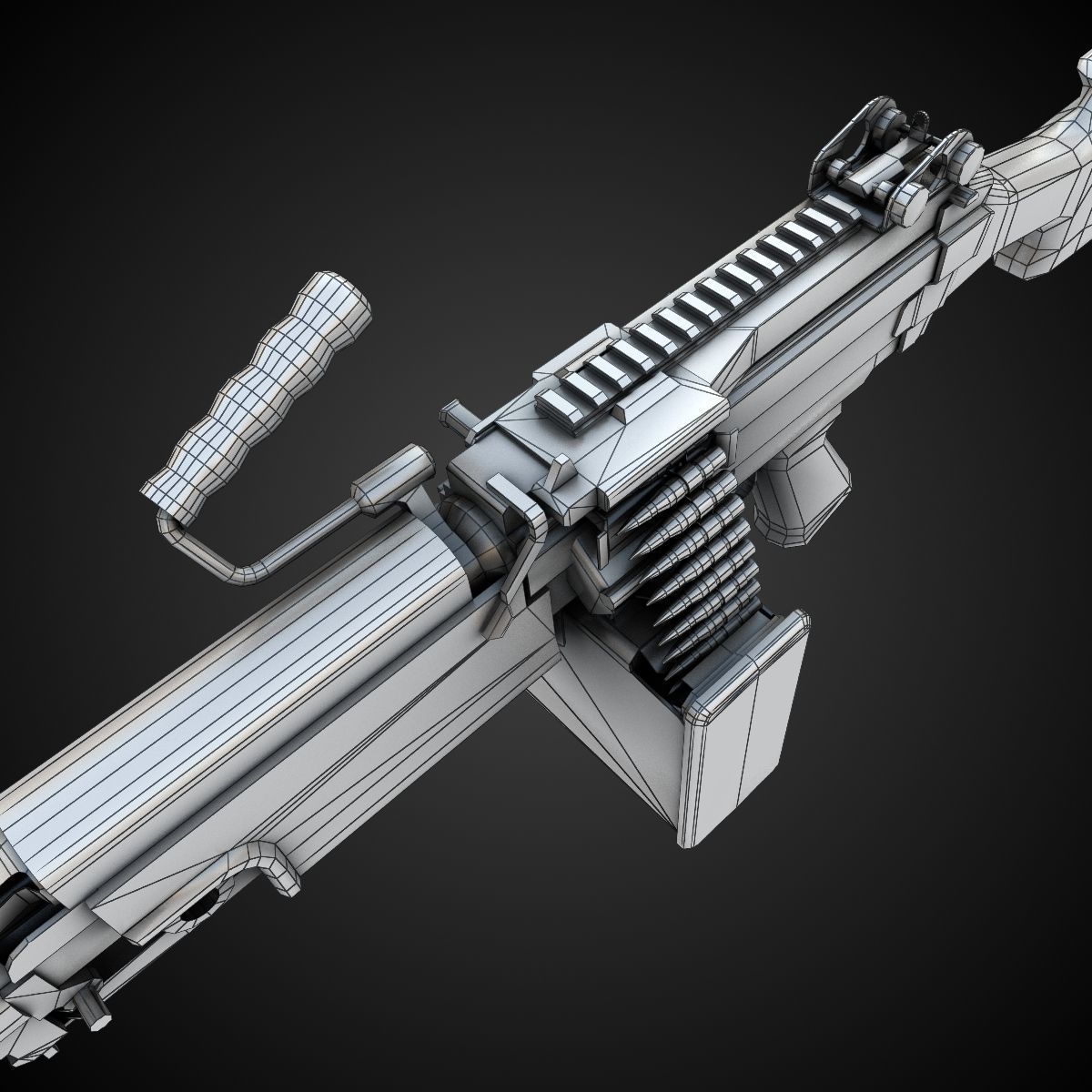 3D model M249 Machine gun low poly VR / AR / low-poly | CGTrader