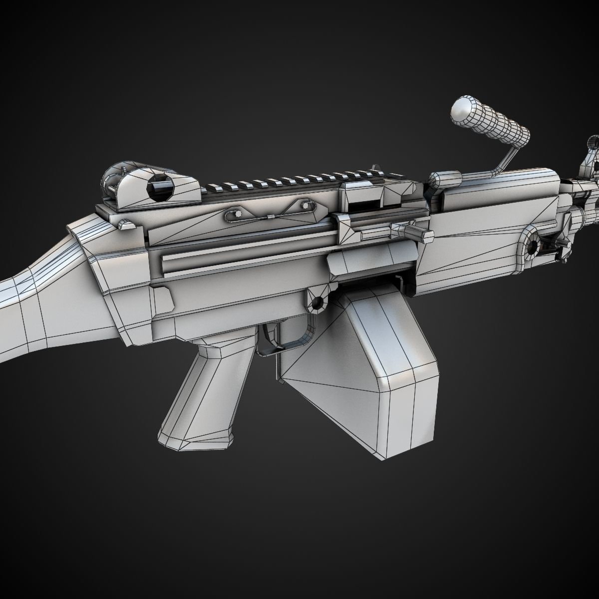 3D model M249 Machine gun low poly VR / AR / low-poly | CGTrader