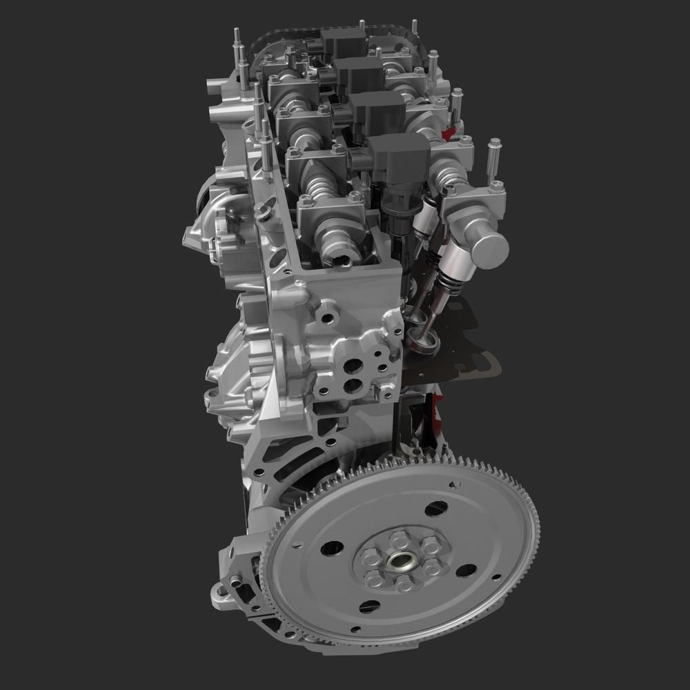 4 Cylinder Engine Block Cutaway 3D model | CGTrader