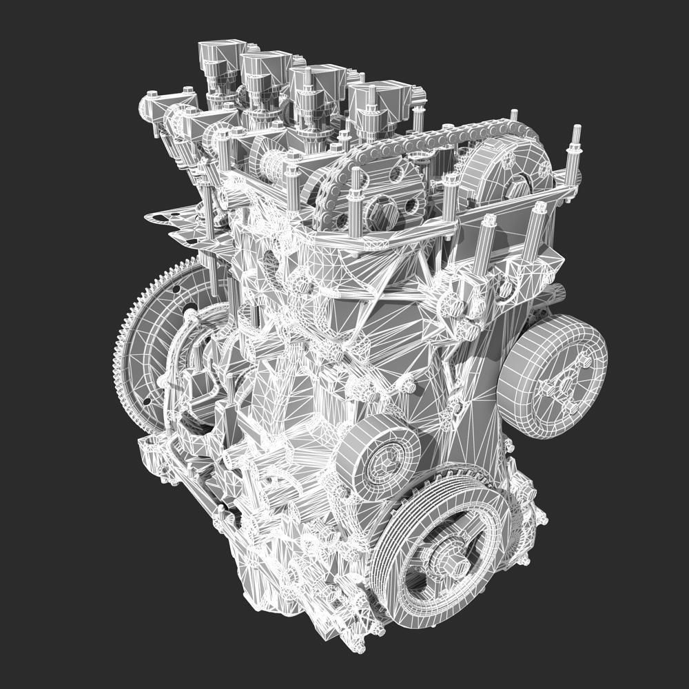 4 Cylinder Engine Block Cutaway 3D model | CGTrader