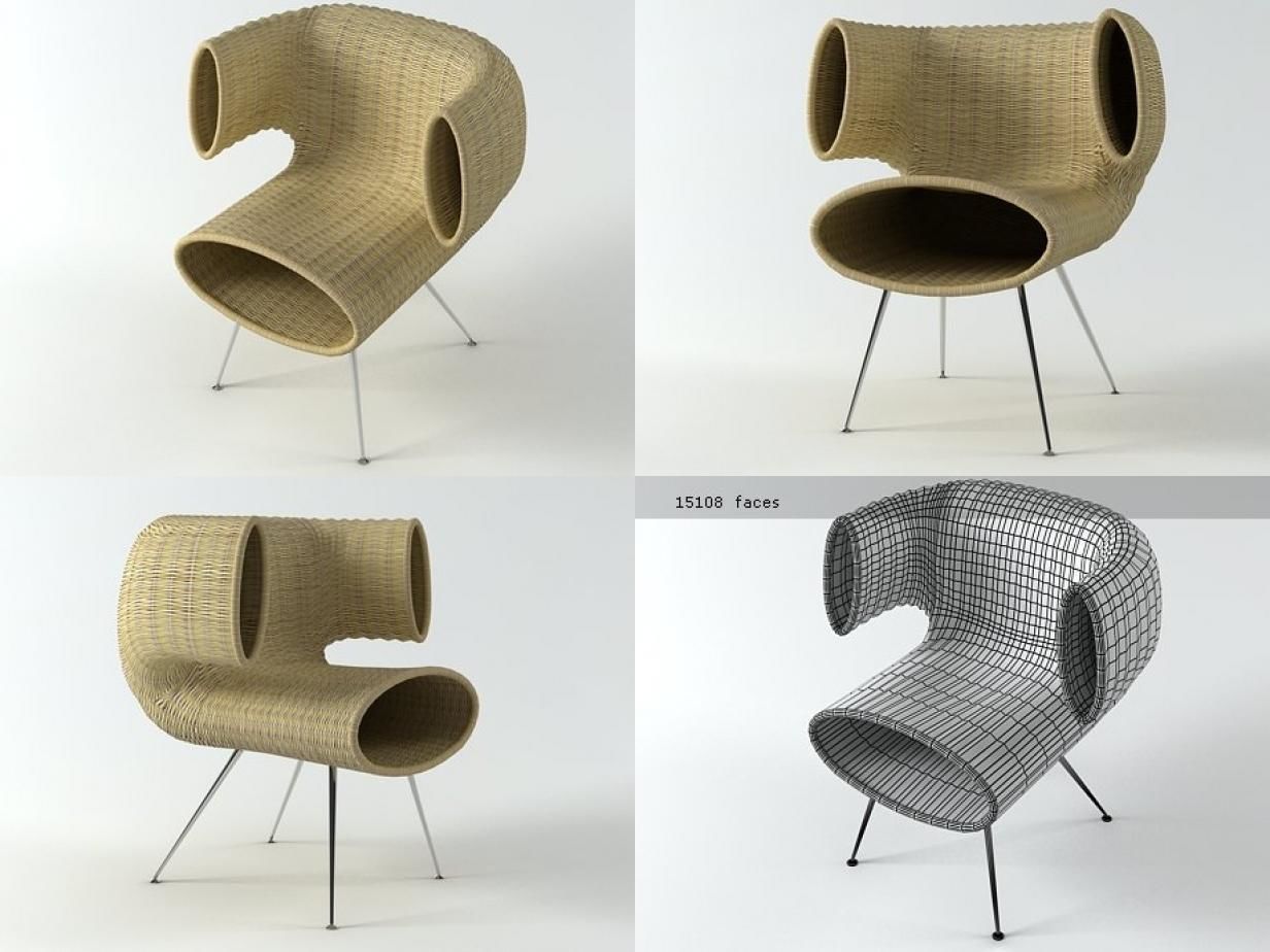 Su su su chair made of rattan 3D model | CGTrader