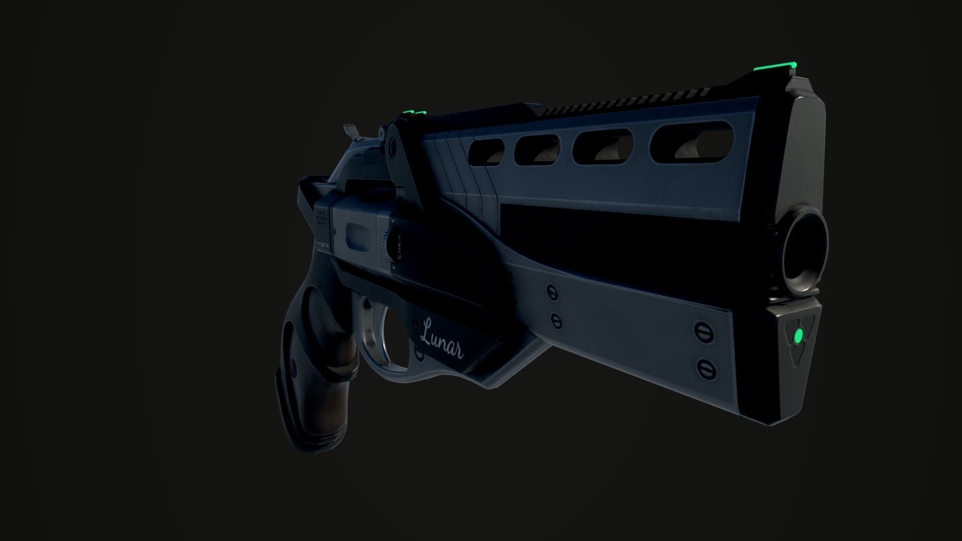 3D model Lunar Revolver VR / AR / low-poly | CGTrader