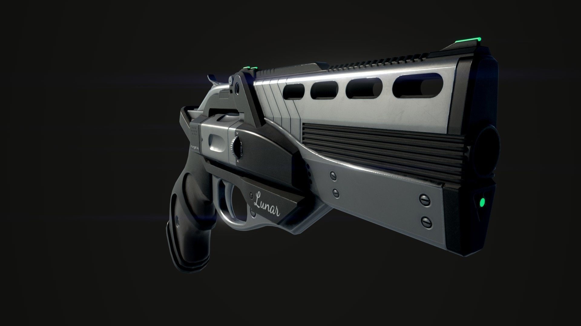 3D model Lunar Revolver VR / AR / low-poly | CGTrader