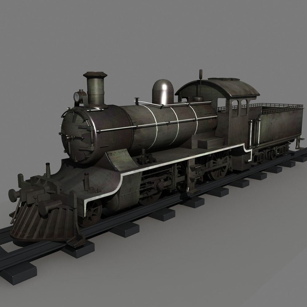 Old Steam Locomotive 01 3D model | CGTrader