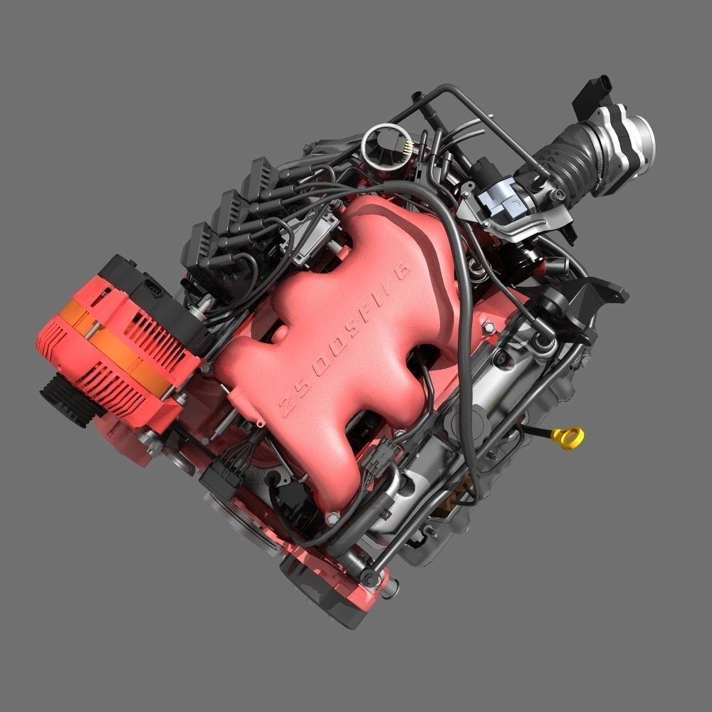 Car V6 Engine 3D model | CGTrader