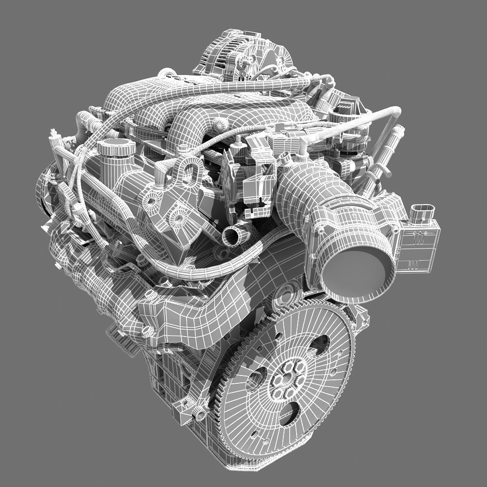 Car V6 Engine 3D model | CGTrader