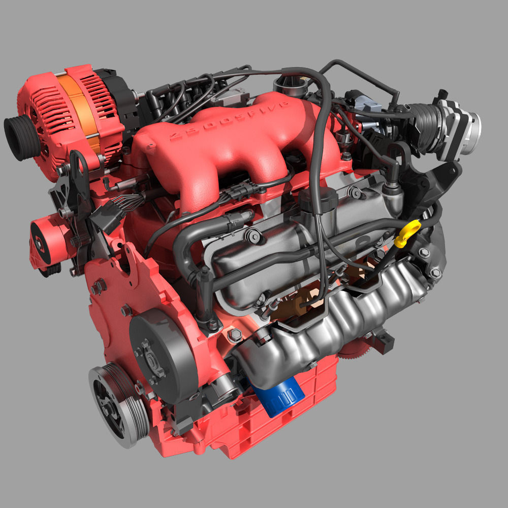 Car V6 Engine 3D model | CGTrader