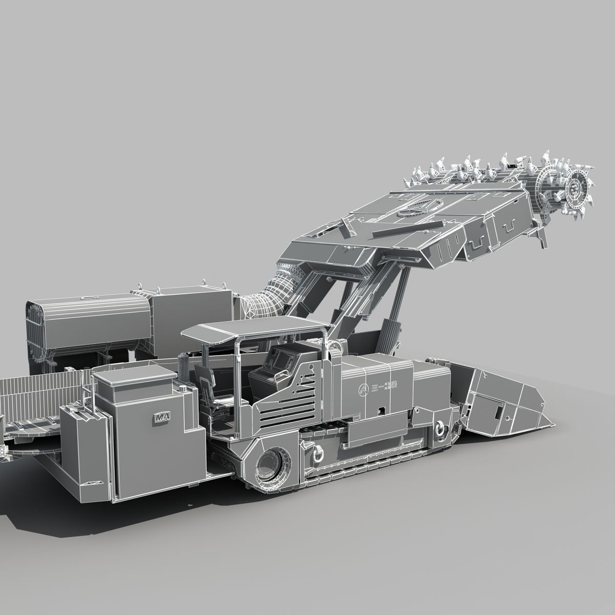 Roadheader and Special Truck 3D model | CGTrader