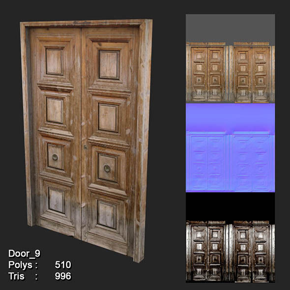 3D model 10 Low Poly Door VR / AR / low-poly | CGTrader