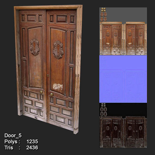 3D model 10 Low Poly Door VR / AR / low-poly | CGTrader