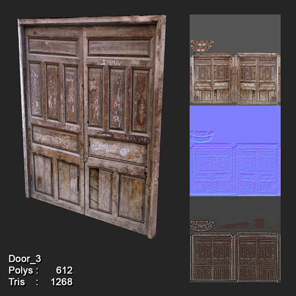 3D model 10 Low Poly Door VR / AR / low-poly | CGTrader