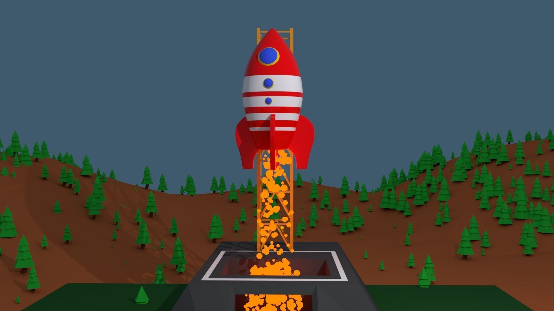 Animated Rocket Launch 3D model animated | CGTrader