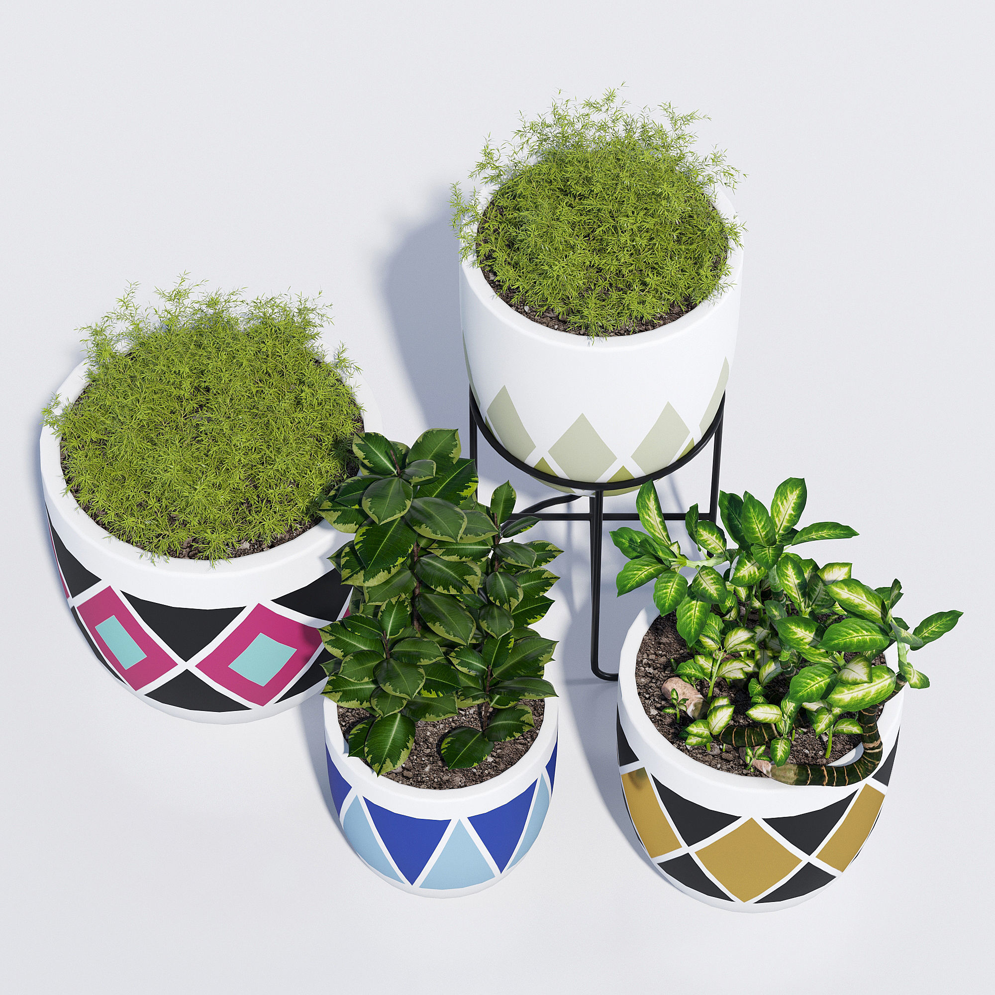 Design Twins color pot 3D model | CGTrader