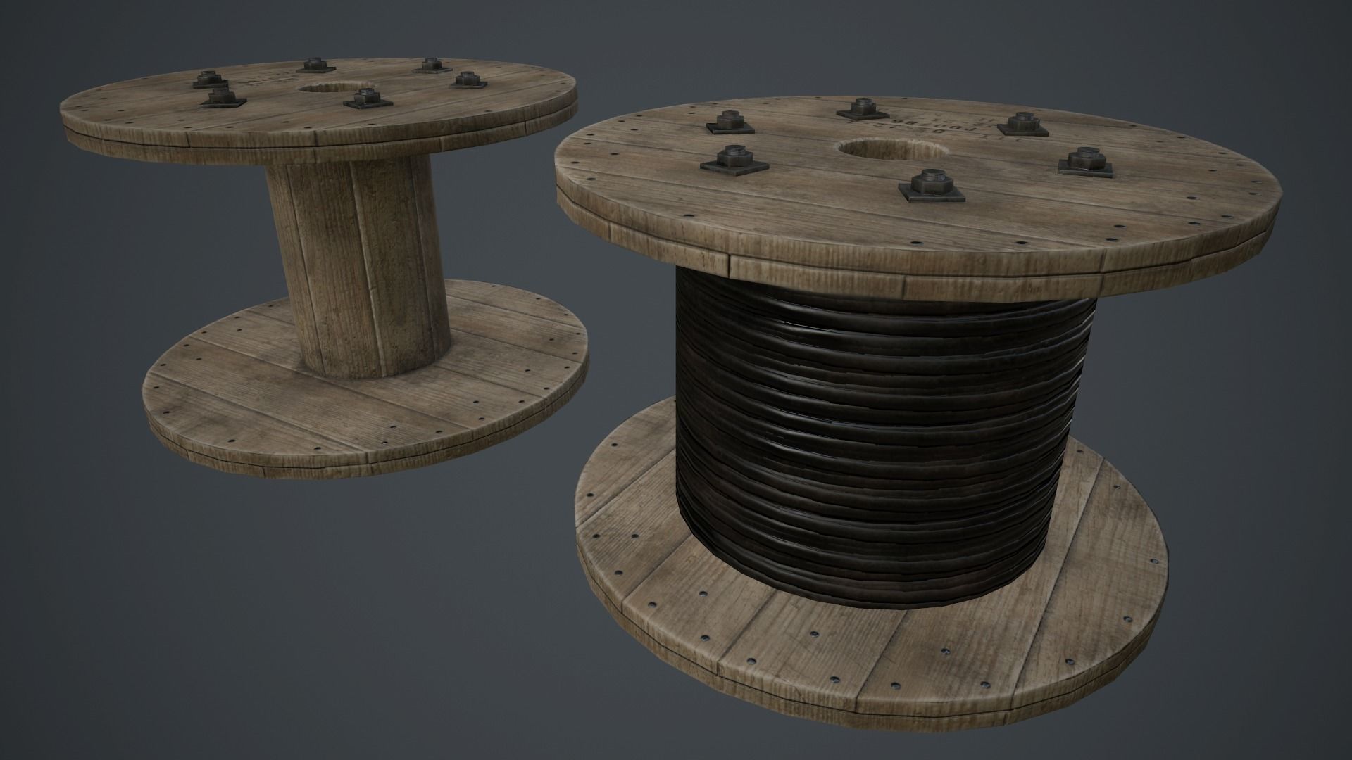 3D model Wire Spool PBR Game Ready VR / AR / low-poly | CGTrader