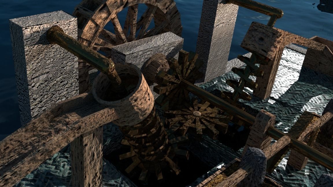 3D model Ancient Machine - ANIMATED Medieval Chinese Factory VR / AR ...