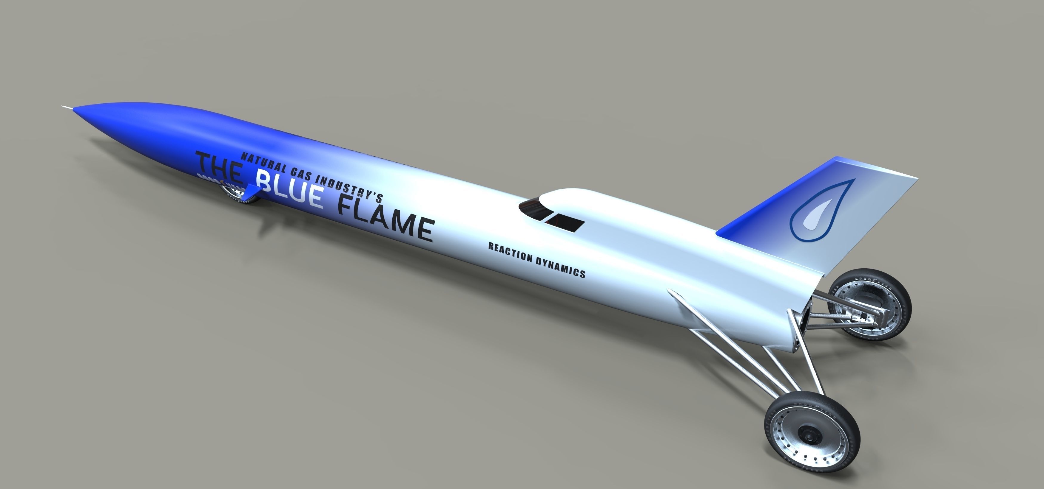Blue Flame jet car 3D model | CGTrader