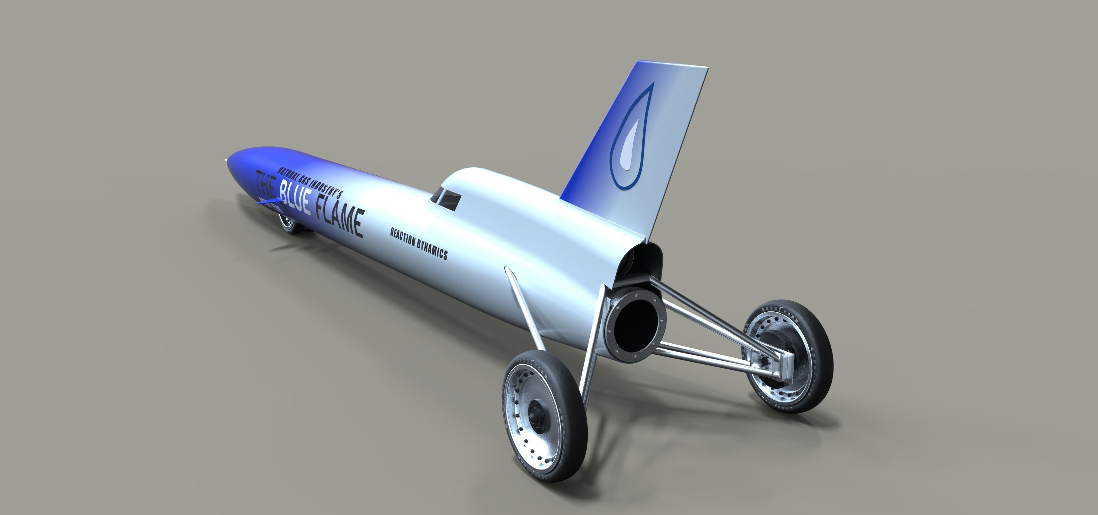 Blue Flame jet car 3D model | CGTrader