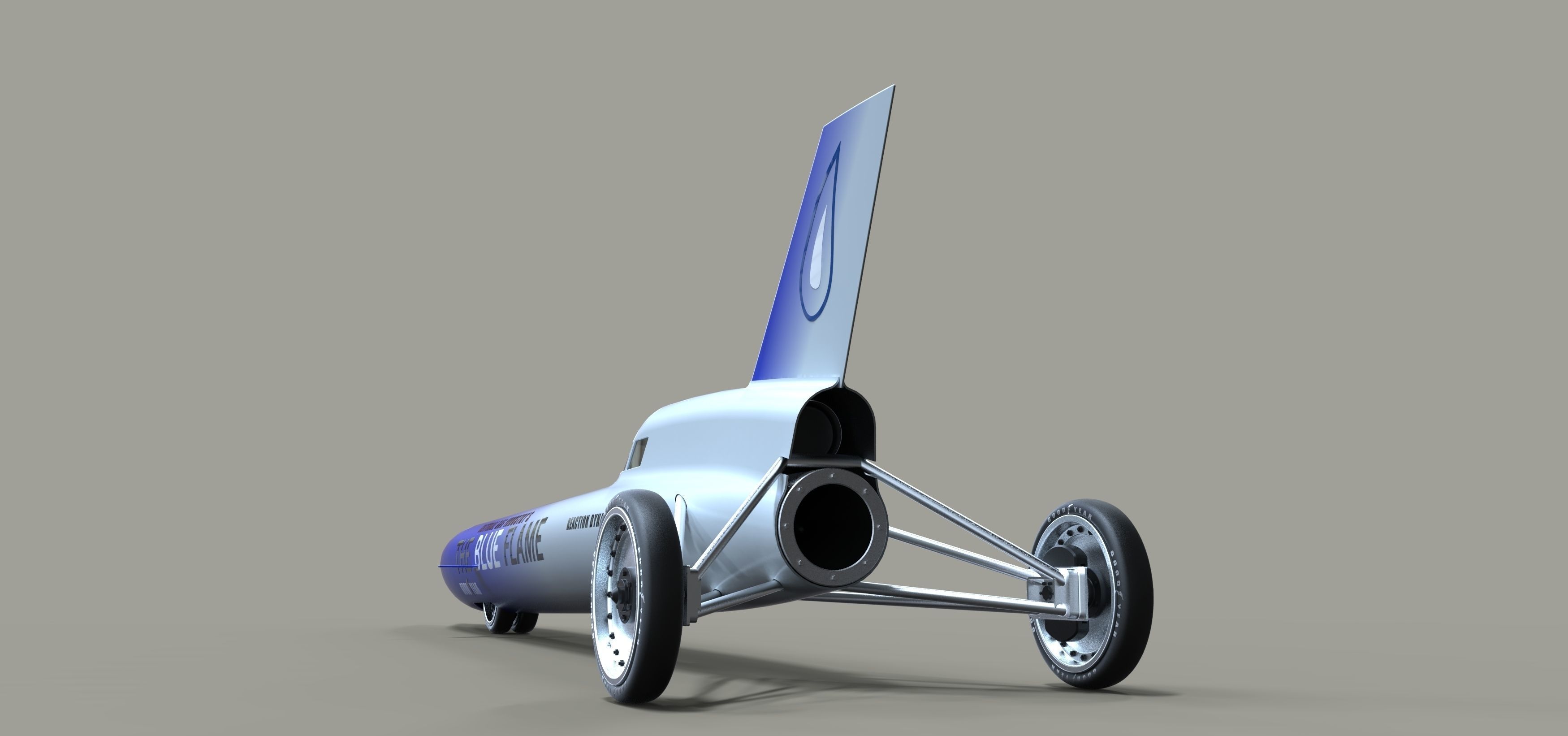 Blue Flame jet car 3D model | CGTrader