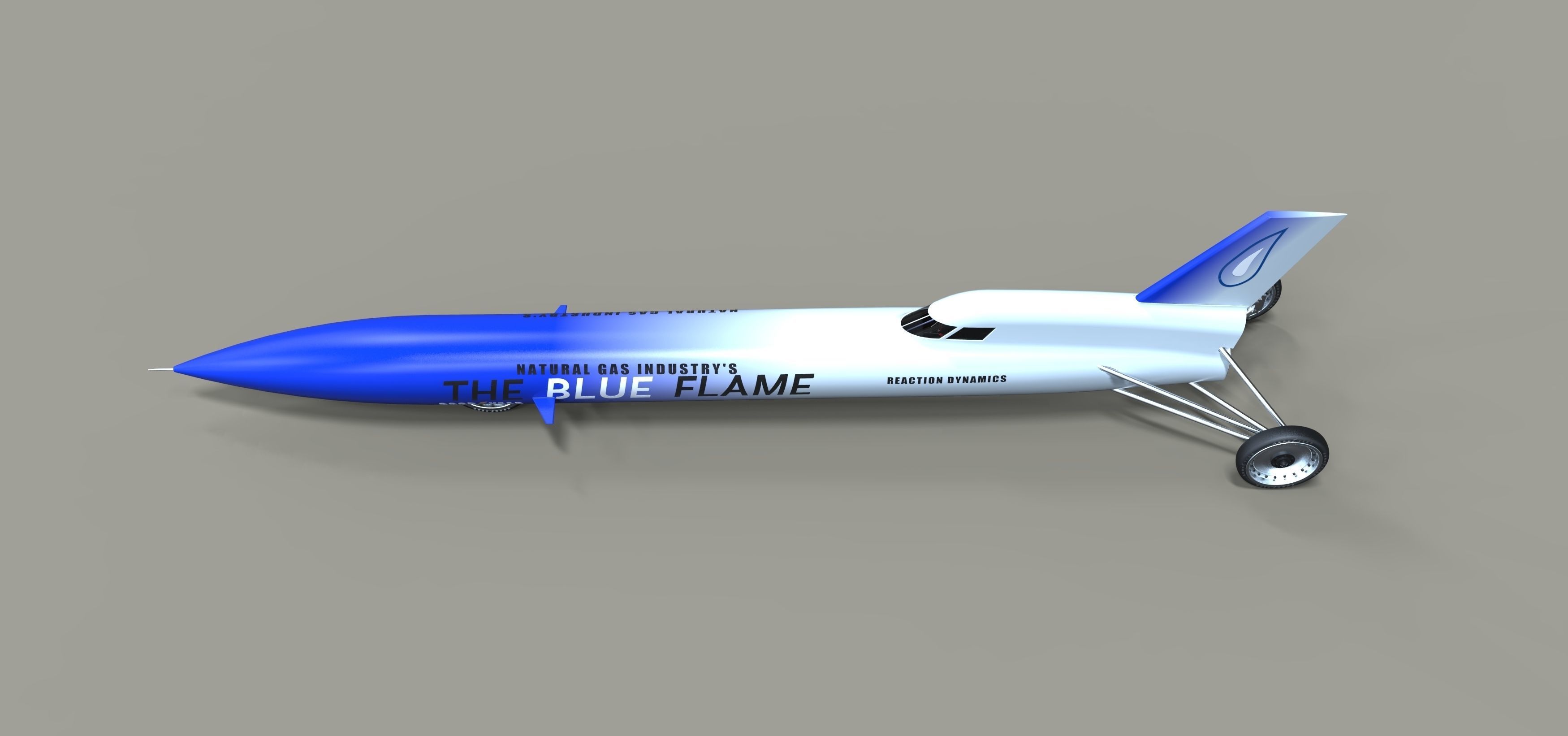 Blue Flame jet car 3D model | CGTrader
