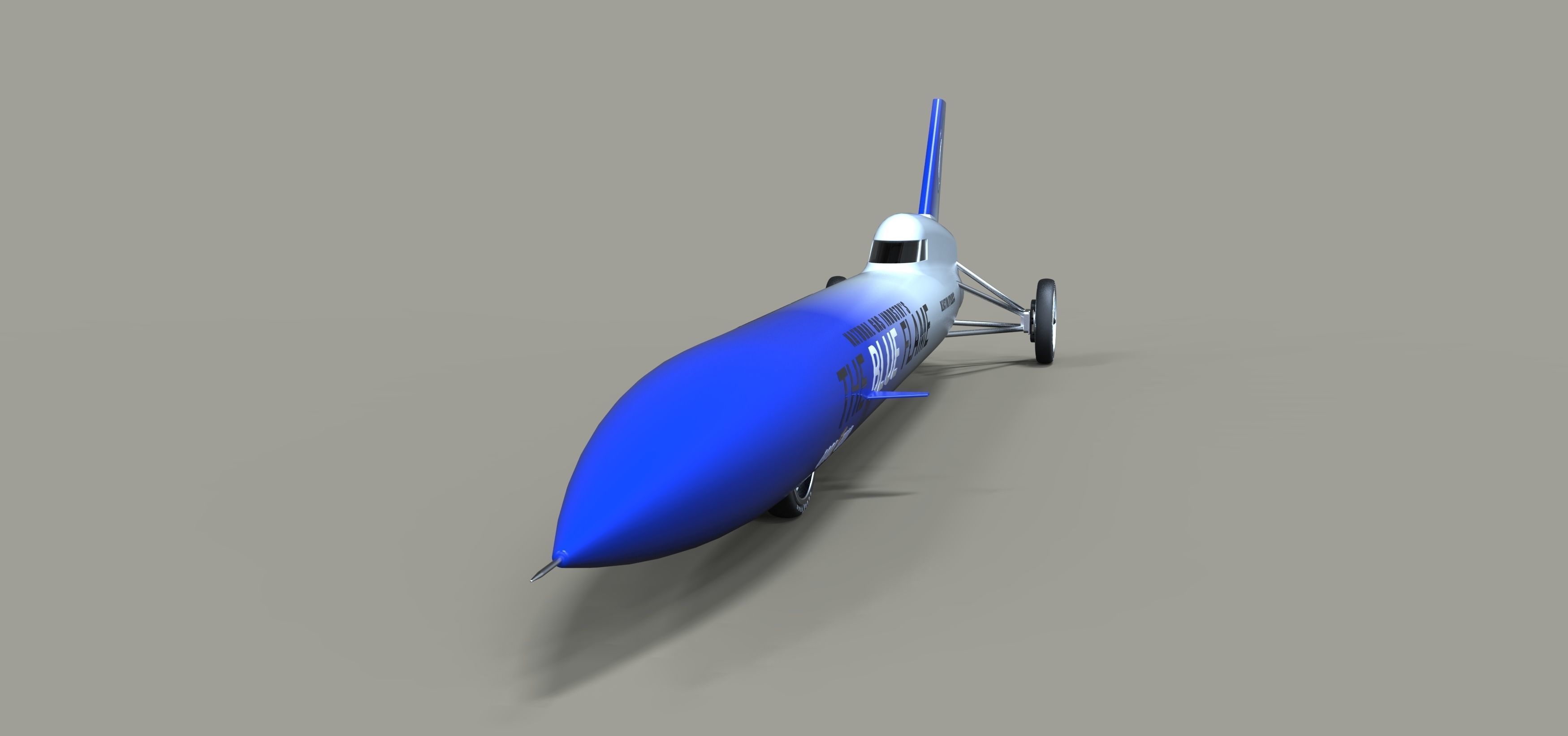Blue Flame jet car 3D model | CGTrader