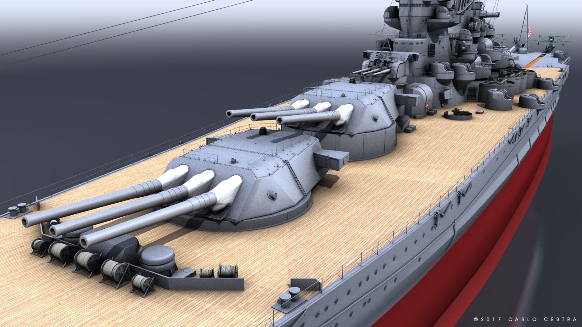 BATTLESHIP MUSASHI 3D model rigged | CGTrader
