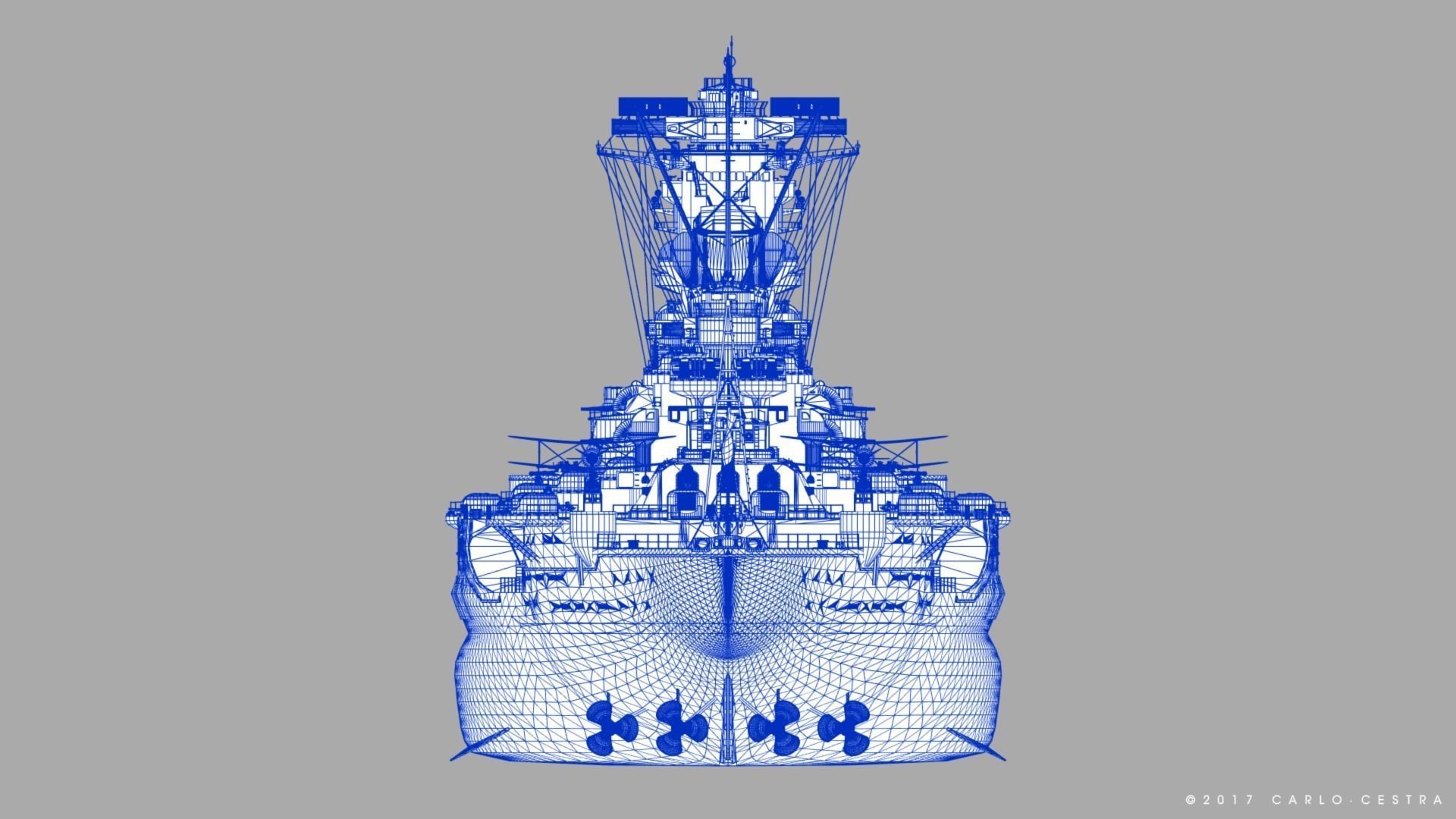 BATTLESHIP MUSASHI 3D model rigged | CGTrader