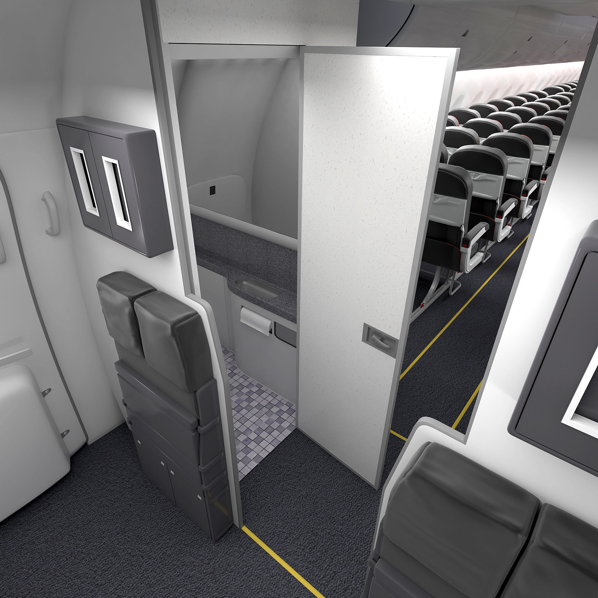 Boeing 737 Interior With Galley 3D model | CGTrader