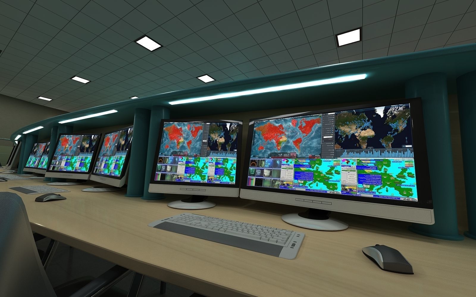 Mission Control Center 3D model | CGTrader