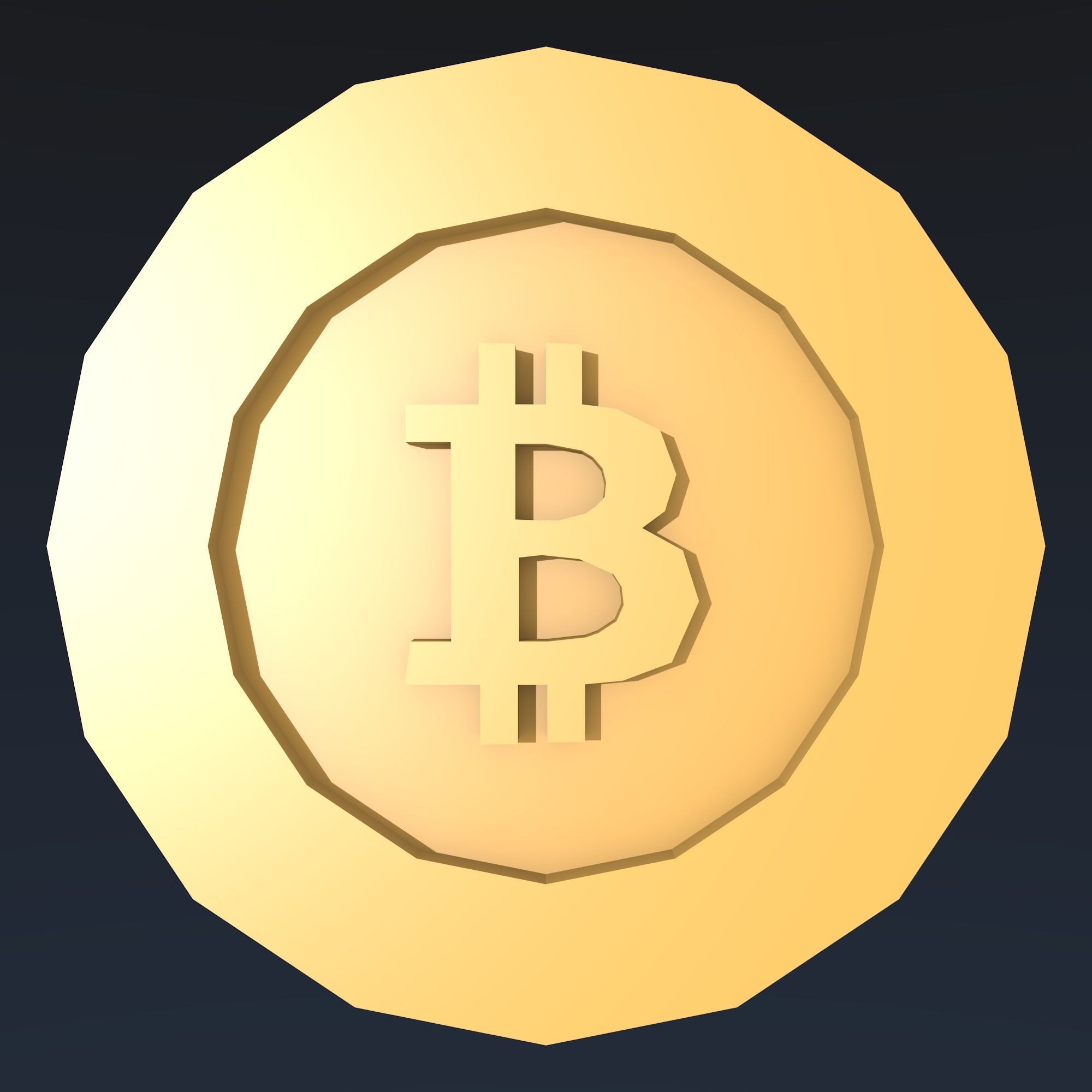 3D model Stylized low poly bitcoin VR / AR / low-poly | CGTrader