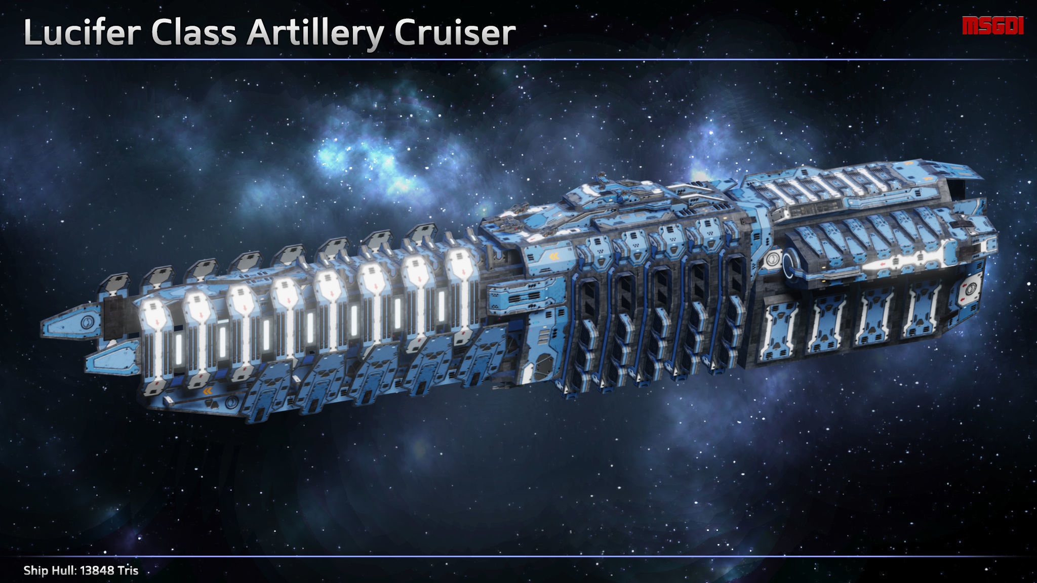 3D model Spaceship Artillery Cruiser Lucifer VR / AR / low-poly | CGTrader