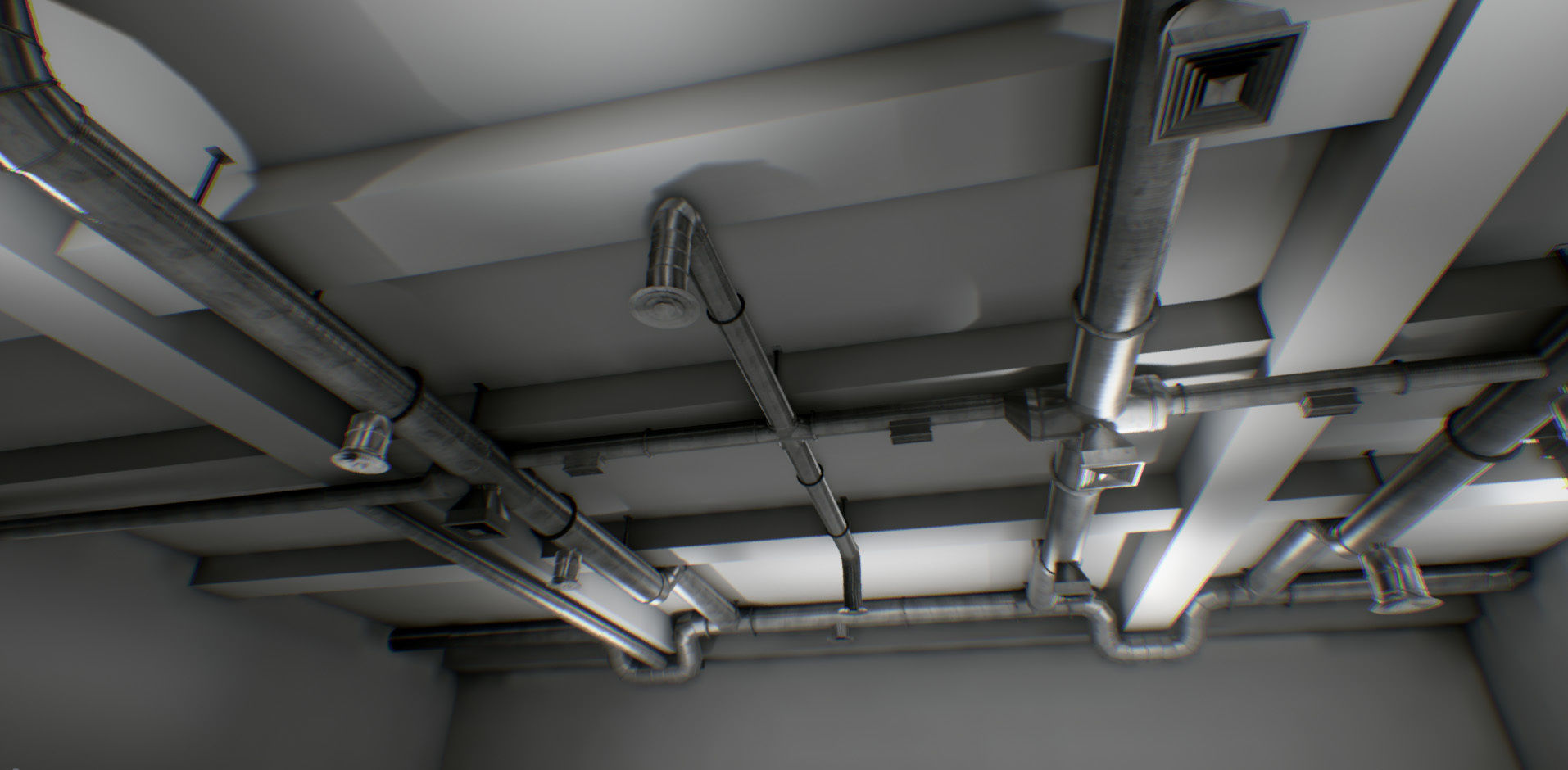 3D model ultimate air ducts modular system 60 elements lowpoly VR / AR ...