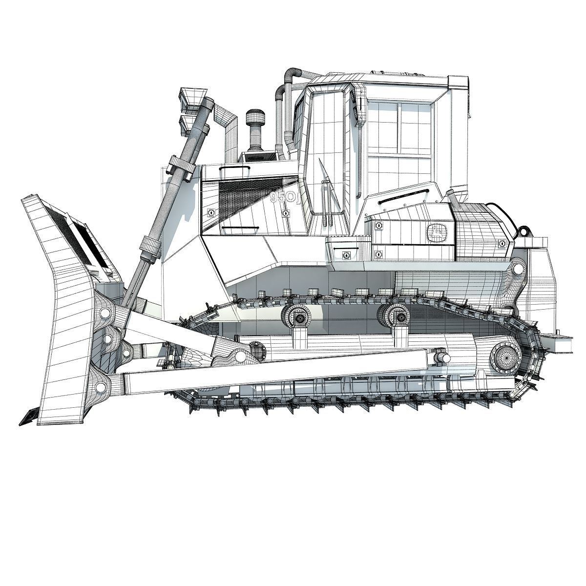 Yellow John Deere Waste Handler 3D model | CGTrader