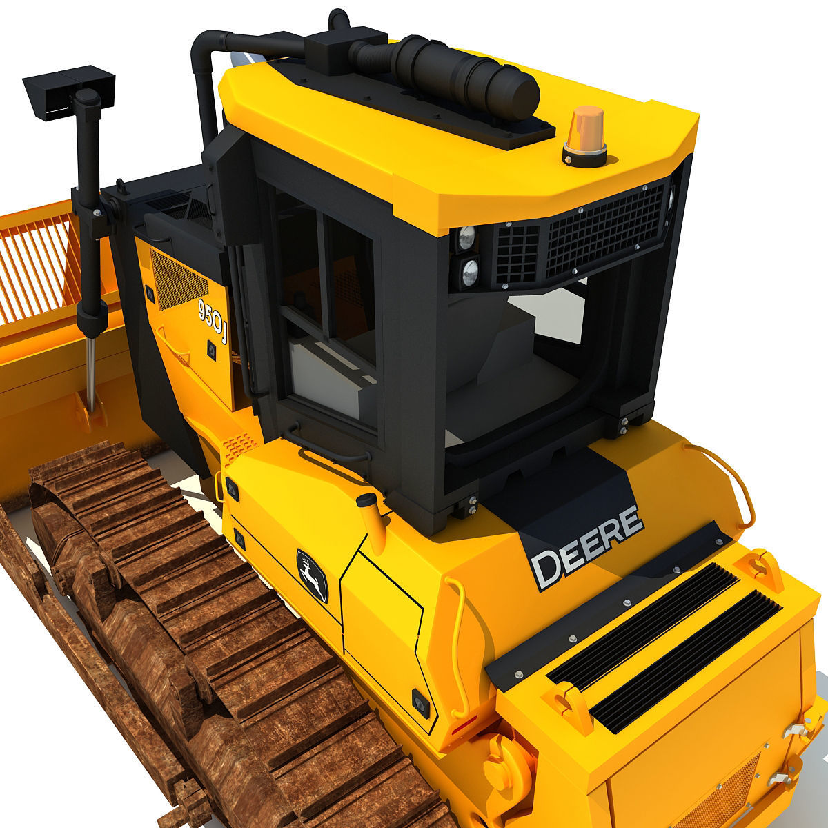 Yellow John Deere Waste Handler 3D model | CGTrader