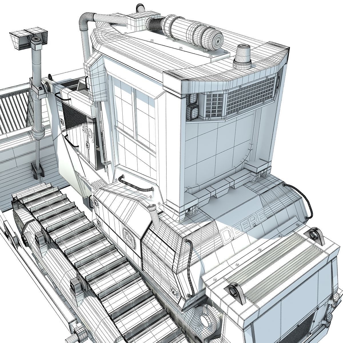 Yellow John Deere Waste Handler 3D model | CGTrader