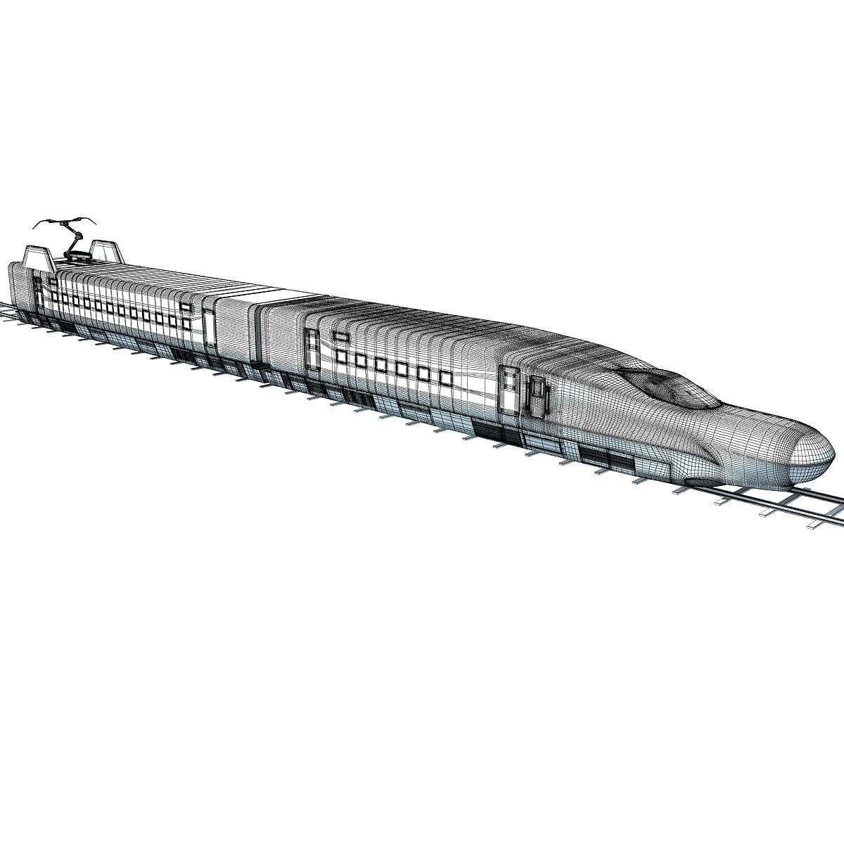 Blue High-Speed Train Shinkansen 3D model | CGTrader