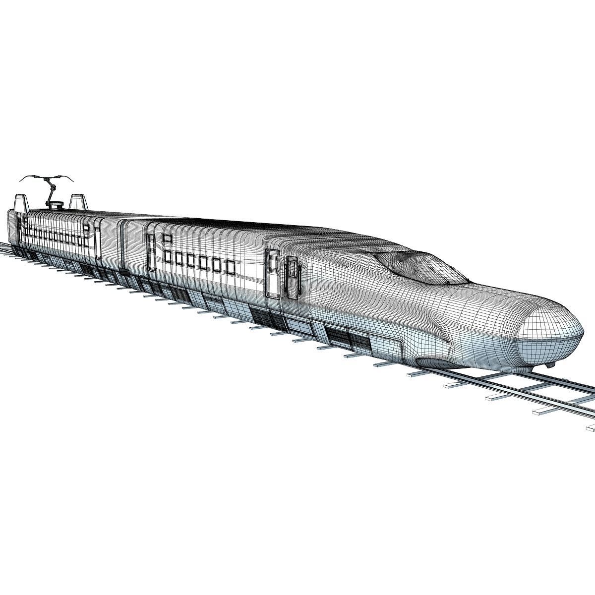 Blue High-Speed Train Shinkansen 3D model | CGTrader