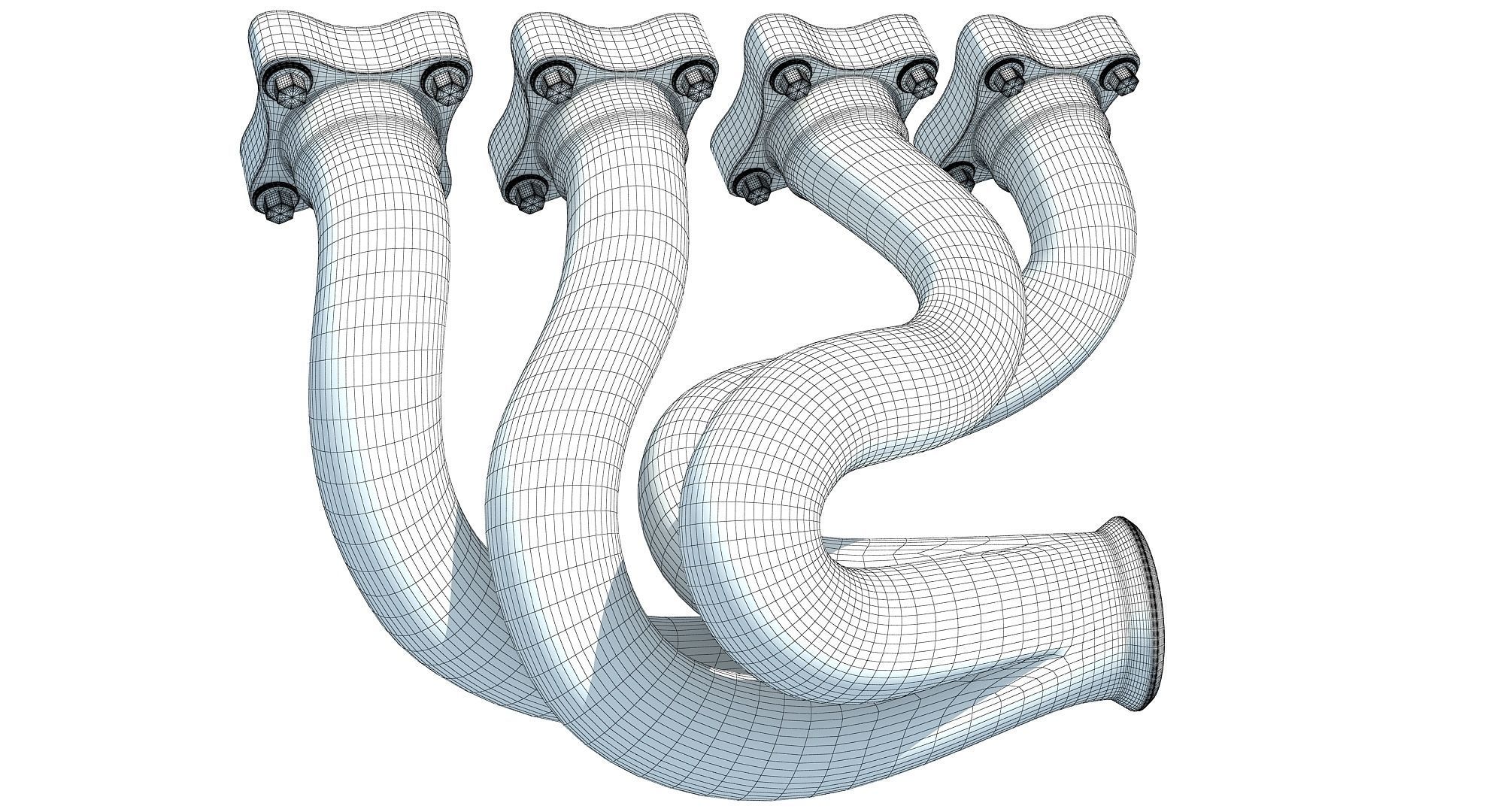 Exhaust Manifold System 3D model | CGTrader