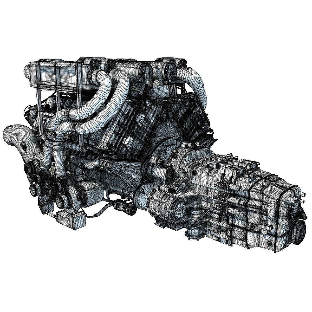 Bugatti Veyron Engine 3D model | CGTrader
