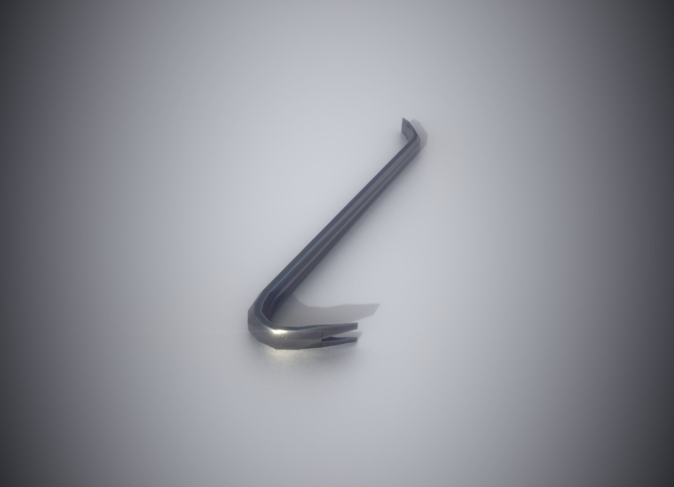 3D model Crowbar low-poly game ready metal rod with hook VR / AR / low ...