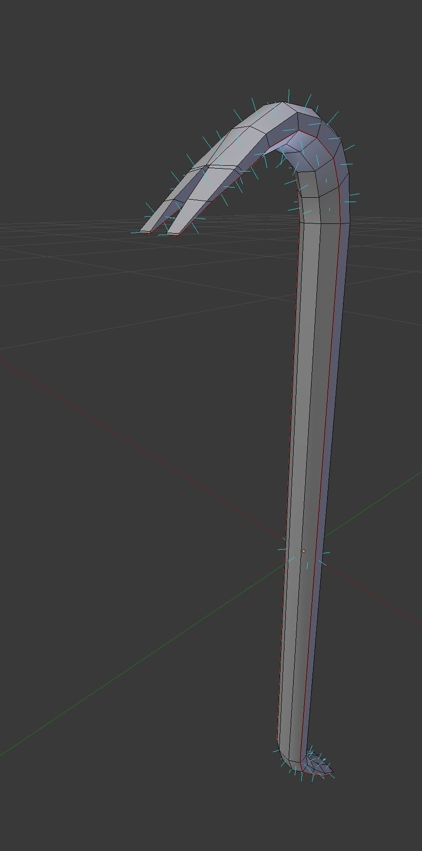 3D model Crowbar low-poly game ready metal rod with hook VR / AR / low ...