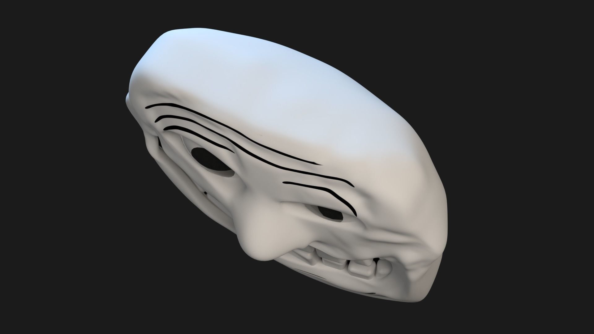 TrollFace mask with smile 3D model | CGTrader