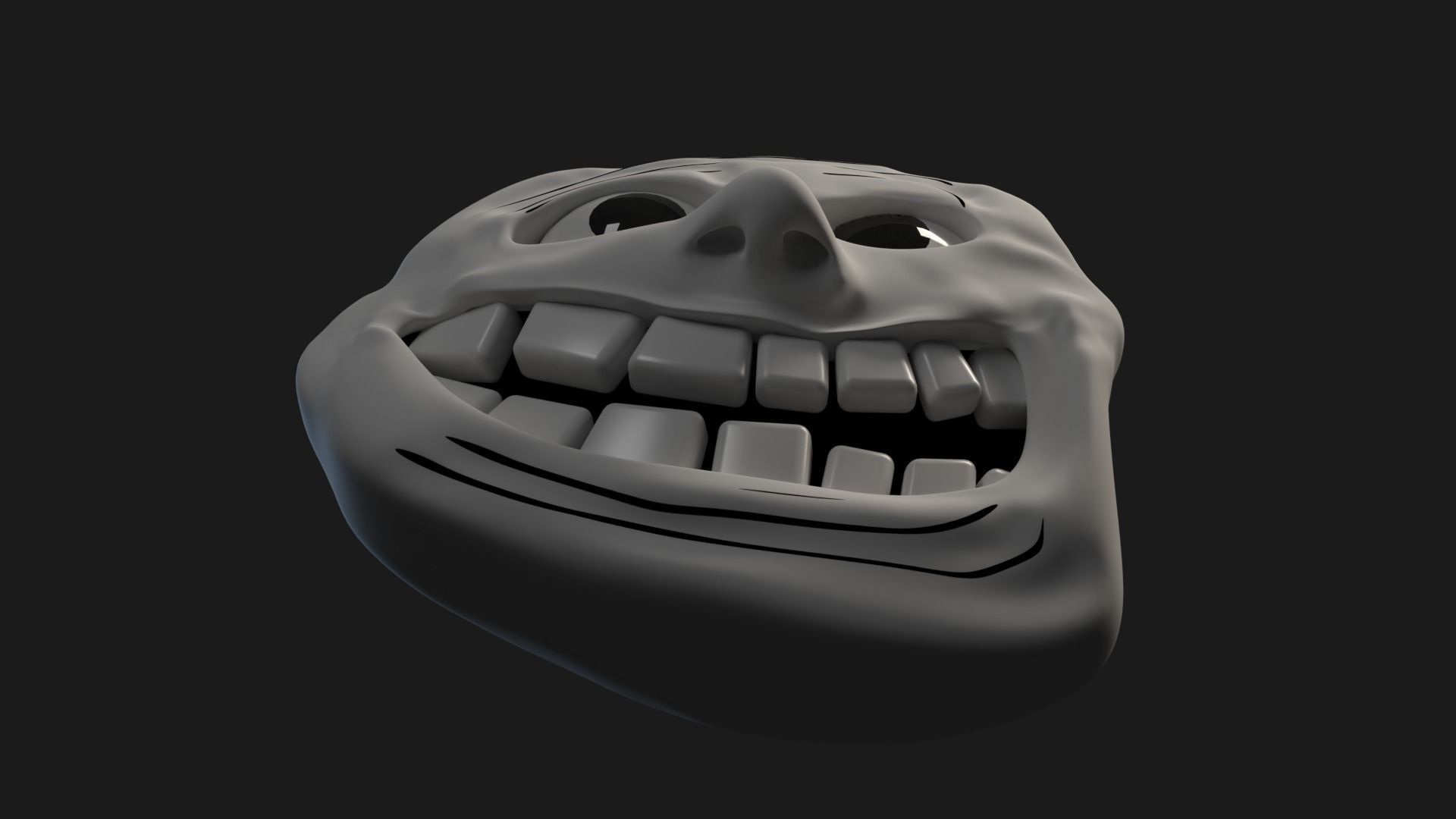 TrollFace mask with smile 3D model | CGTrader