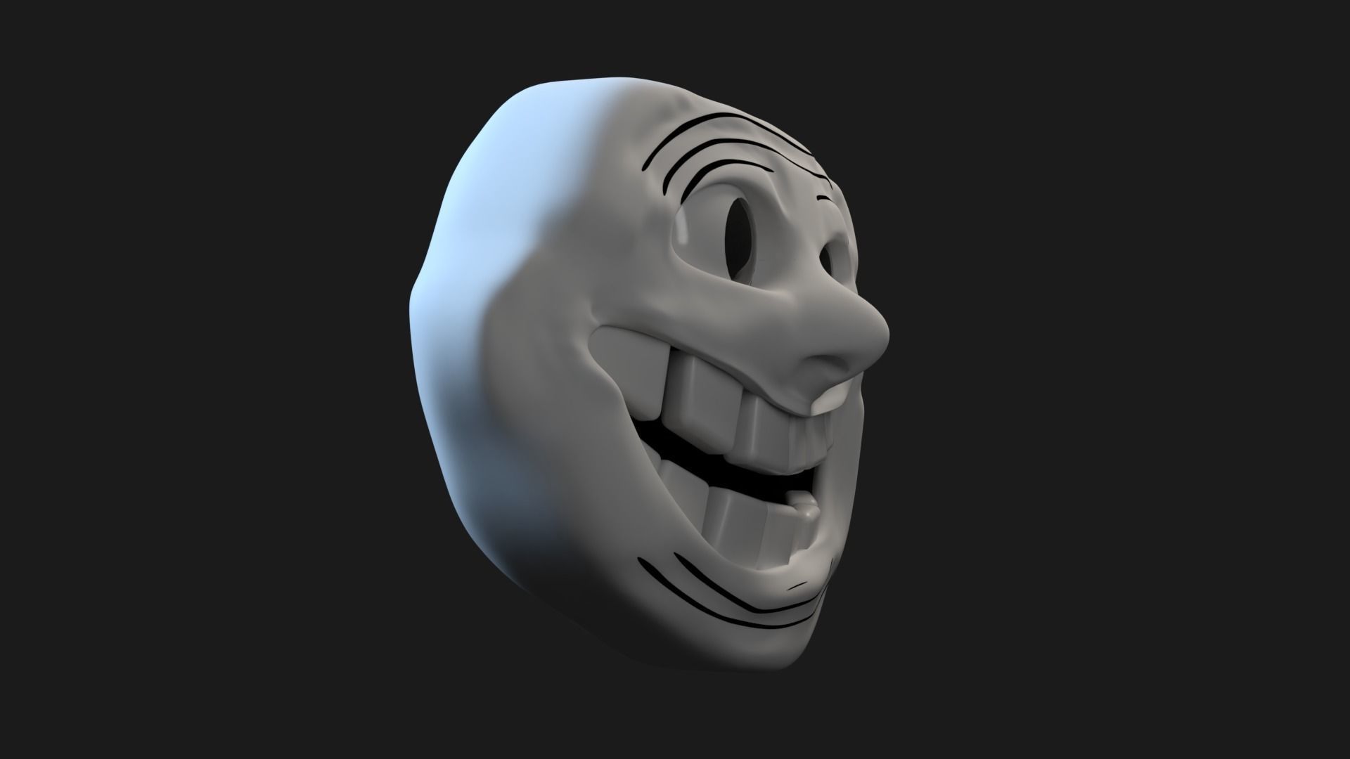 TrollFace mask with smile 3D model | CGTrader