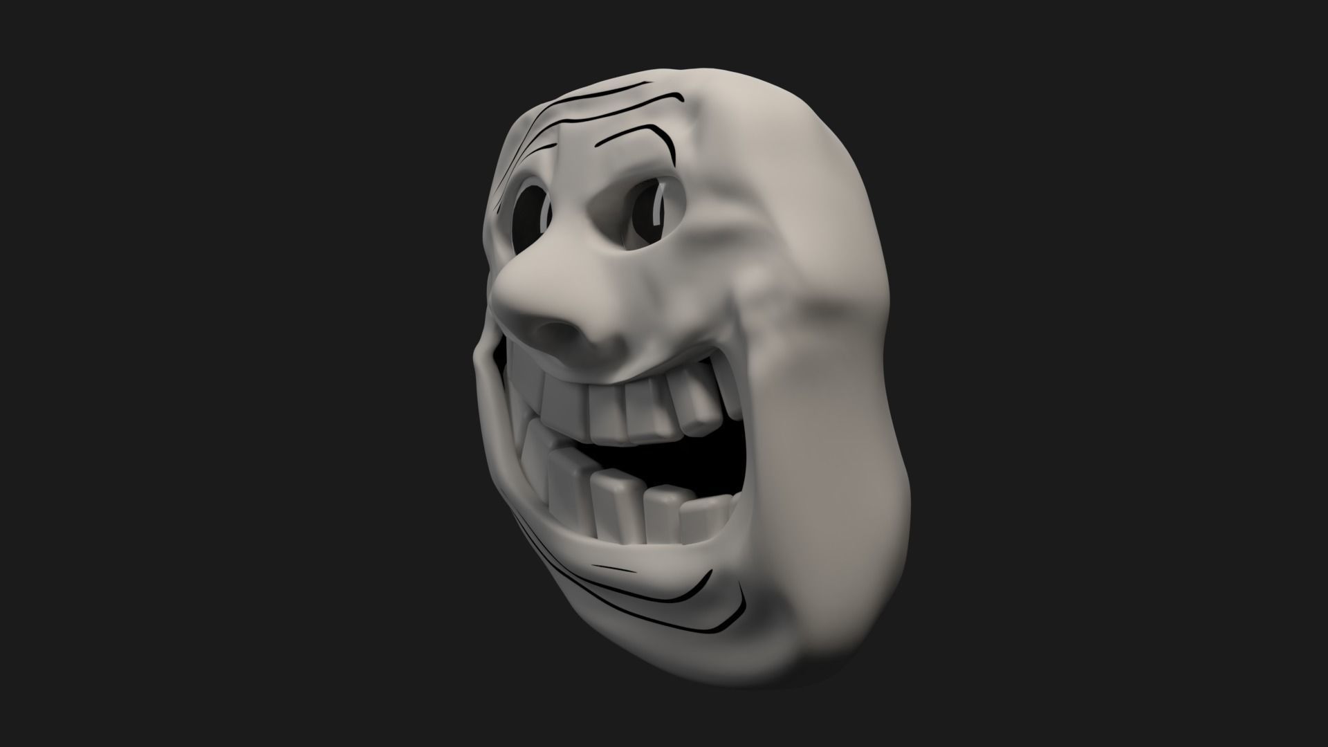 TrollFace mask with smile 3D model | CGTrader