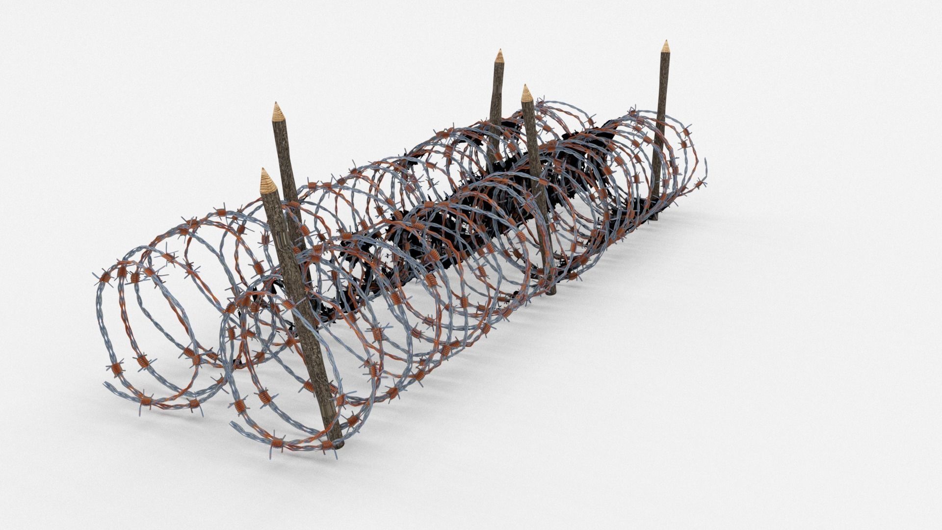 3D model Low Poly Barb Wire Obstacle VR / AR / low-poly | CGTrader