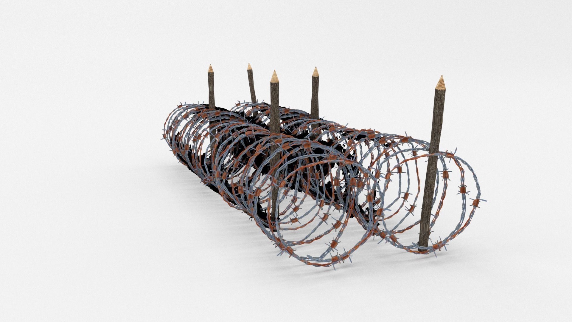 3D model Low Poly Barb Wire Obstacle VR / AR / low-poly | CGTrader