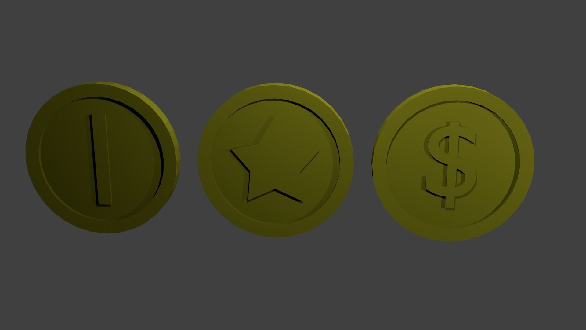 3D model Low-polygon coins VR / AR / low-poly | CGTrader