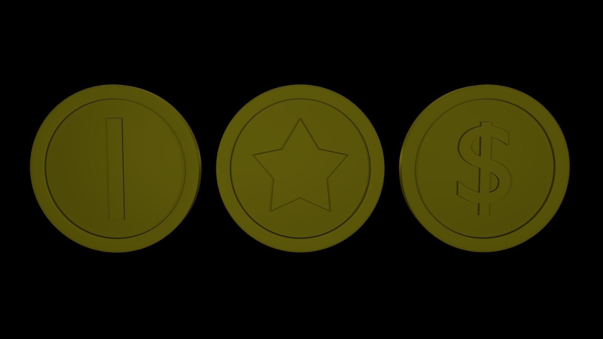 High polygonal coins 3D model | CGTrader