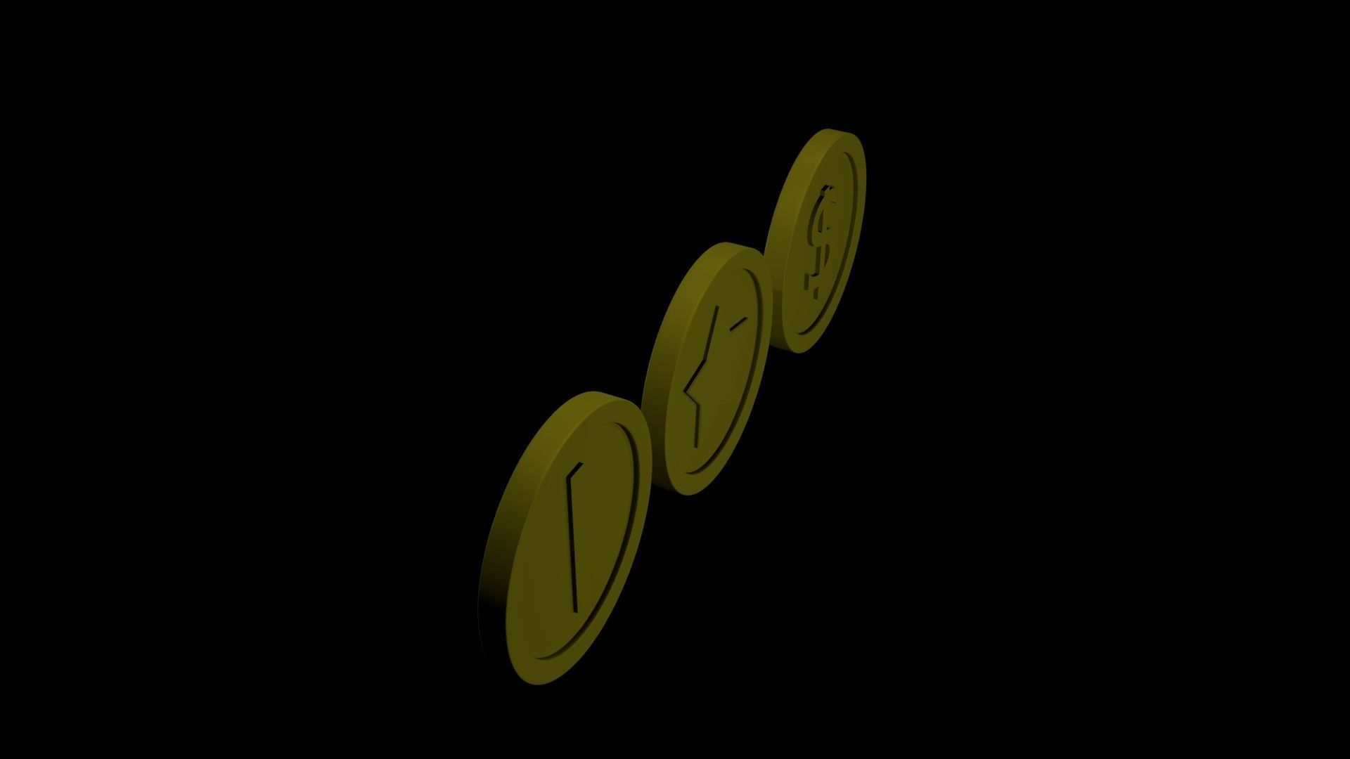 High polygonal coins 3D model | CGTrader