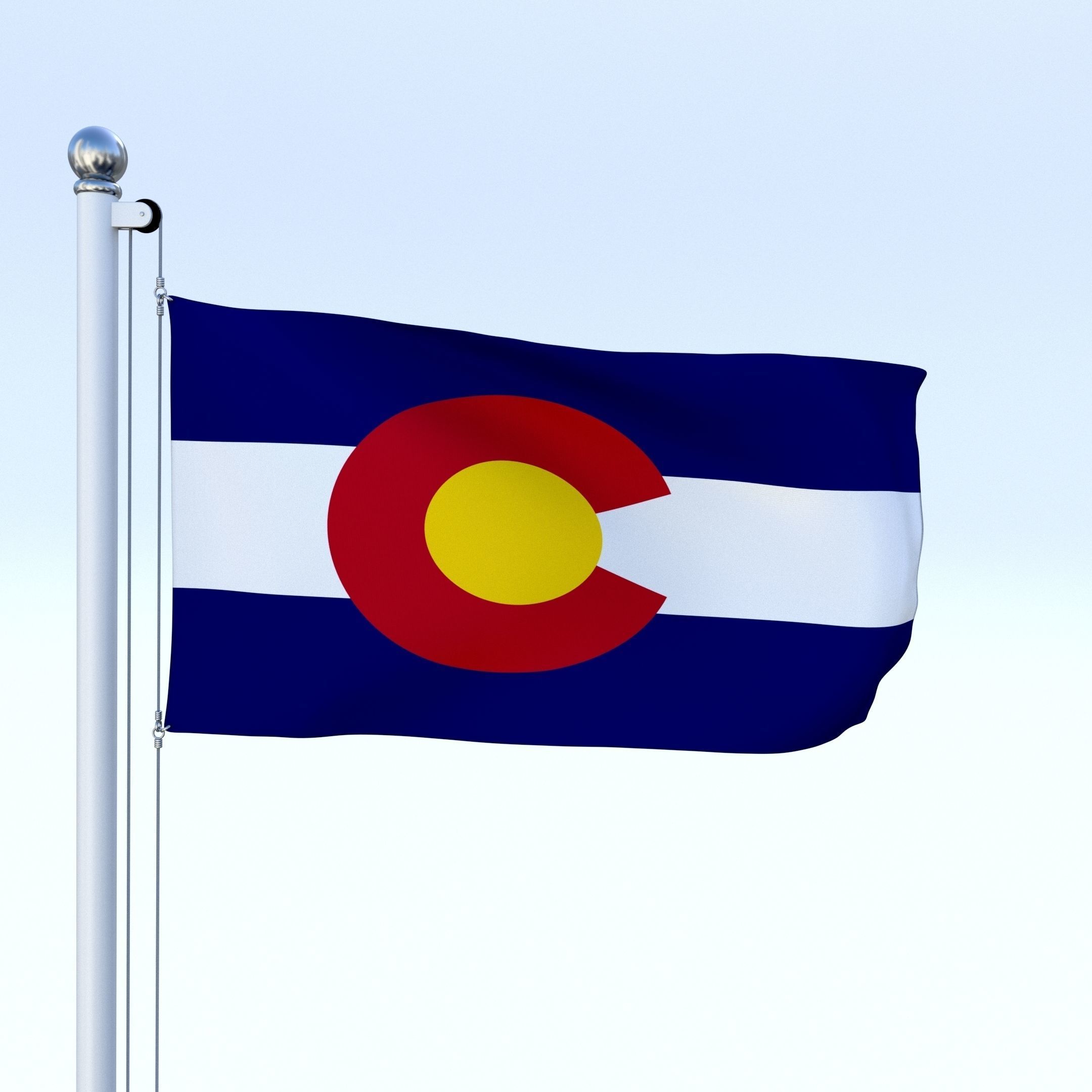 3D model Animated Colorado Flag VR / AR / low-poly animated | CGTrader